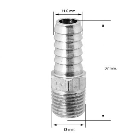 Adaptador neumático para mangueras de 11 mm.
