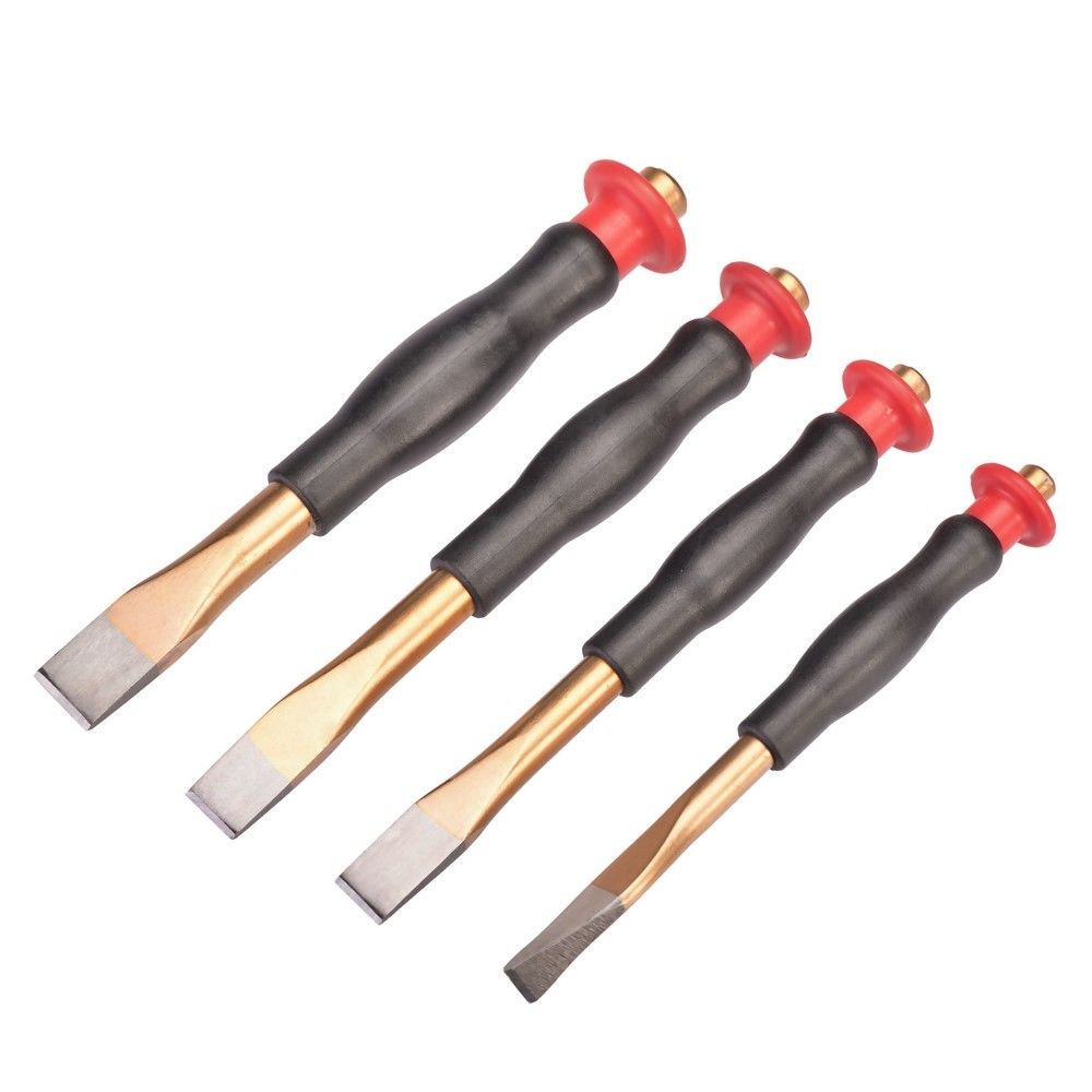 Juego de 4 cinceles planos de acero Cromo-Vanadio