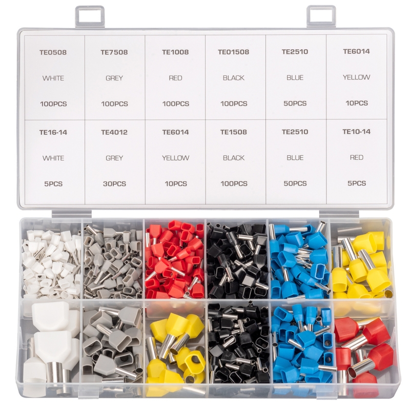 💡 Surtido de 600 Terminales Tubulares para Cables de 1.5 - 55 mm²