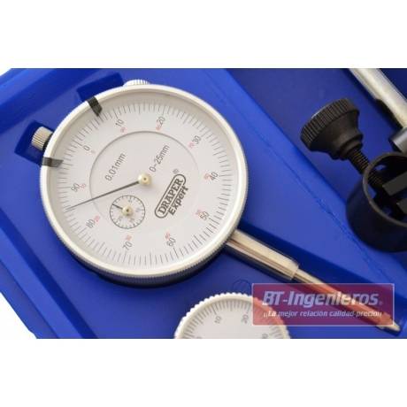 Kit reloj comparador con base y puntas.