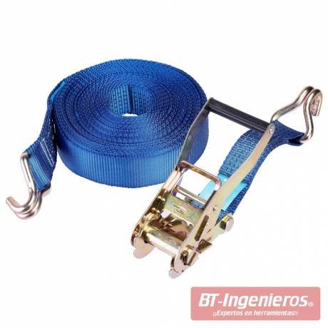 Cincha de amarre con tensor de carraca y ganchos 14.5 Metros - 2500 KG